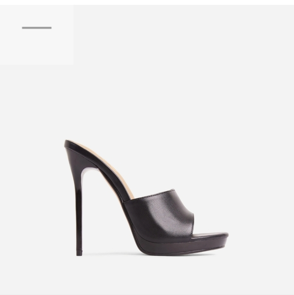 EGO | Shoes | Nib Platform Stiletto Mules Sz 8 Black Super Sexy Barbie ...